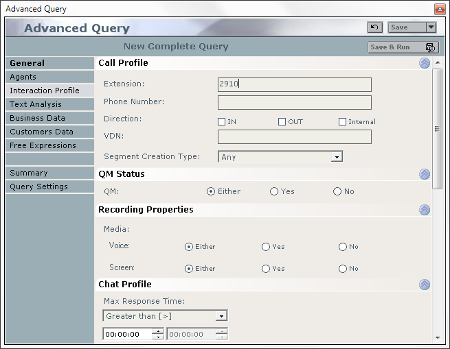 Advanced Query - Create your own search criteria