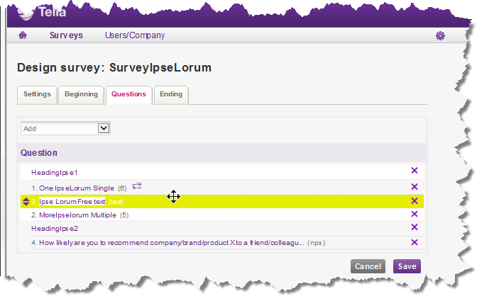 Basics about the Questions tab