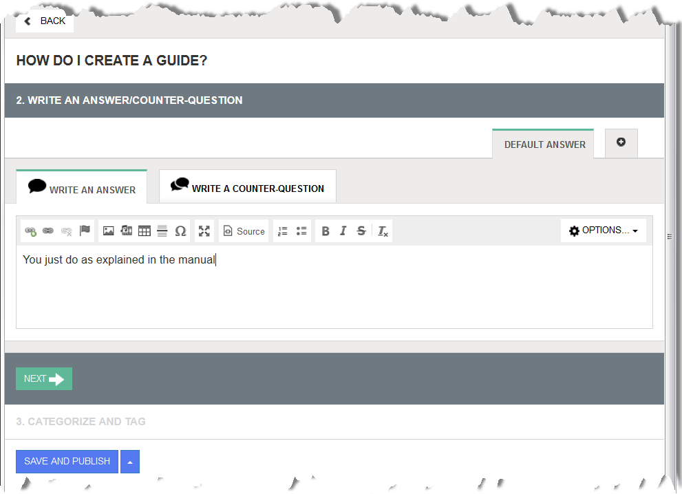 Get Started with ACE Answer - Create a guide