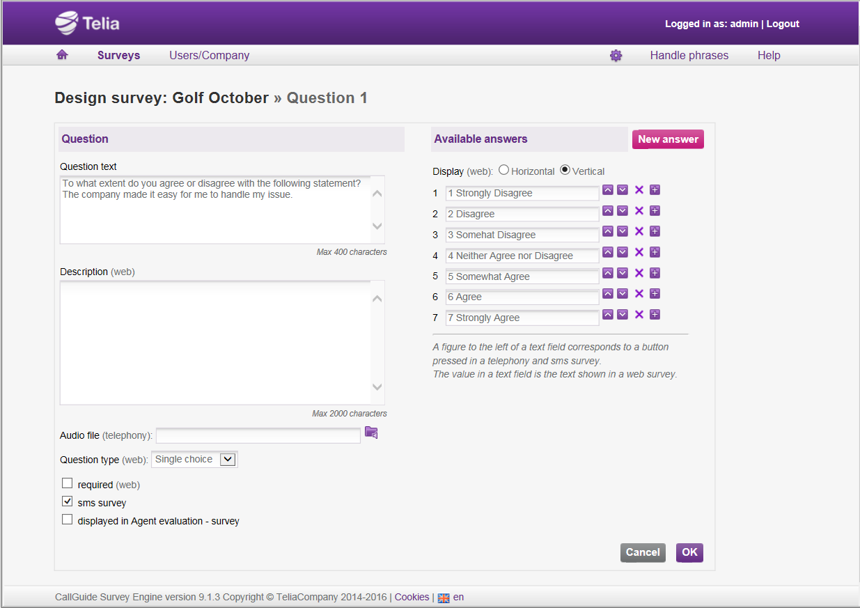 Design - Single choice question