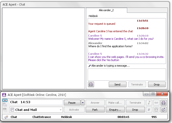 Accept an incoming chat
