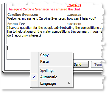 Accept an incoming chat