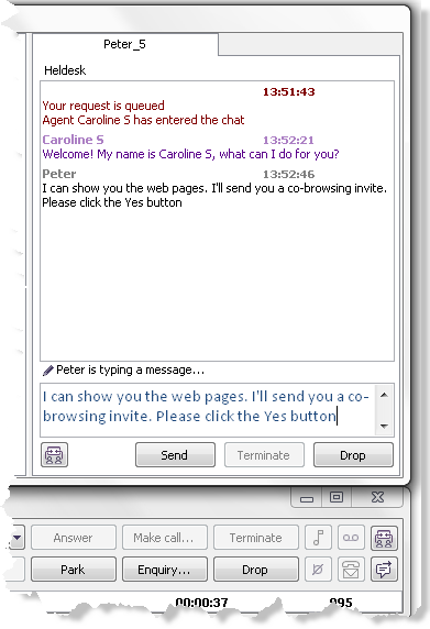 Accept an incoming chat