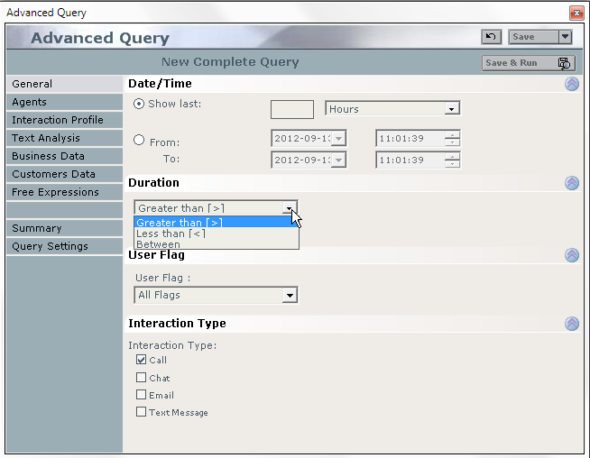 Advanced Query - Create your own search criteria