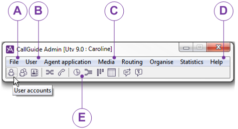 ACE Admin main window